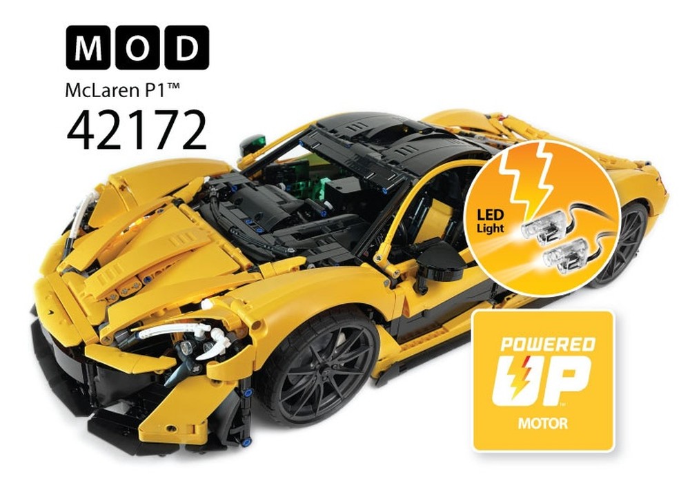 LEGO MOC 42172 McLaren P1 RC MOD for Powered Up Motors & LED Light by ...