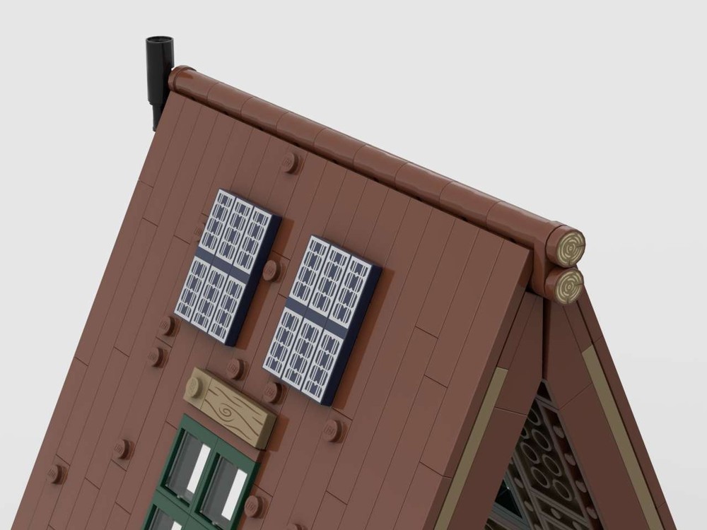 LEGO MOC Ridge Beam and solar for A-Frame Cabin by basw | Rebrickable ...