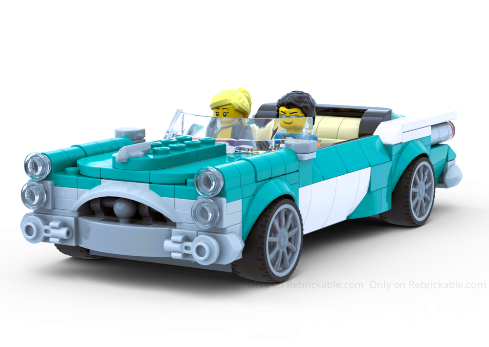 LEGO MOC Miami Cruiser (a "40448 Vintage Car" 8-stud wide set, inspired ...