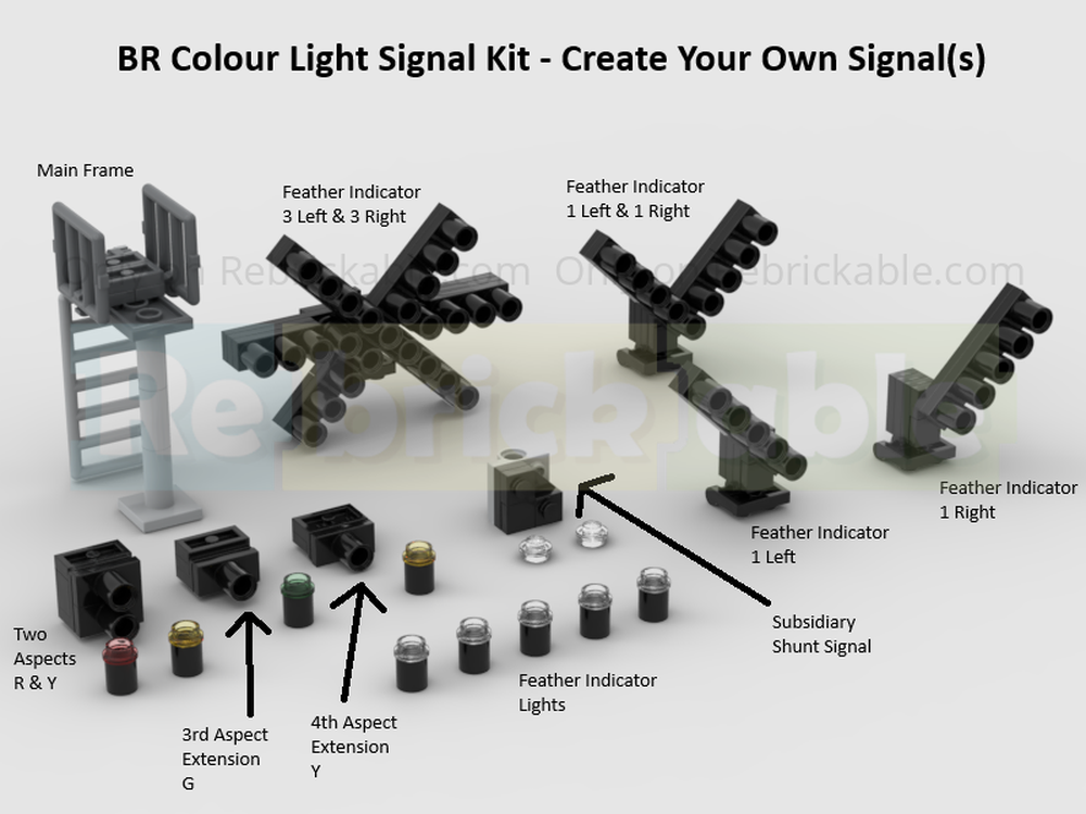 LEGO MOC British Railways Colour Light Signal Kit - 2, 3 or 4 Aspects ...