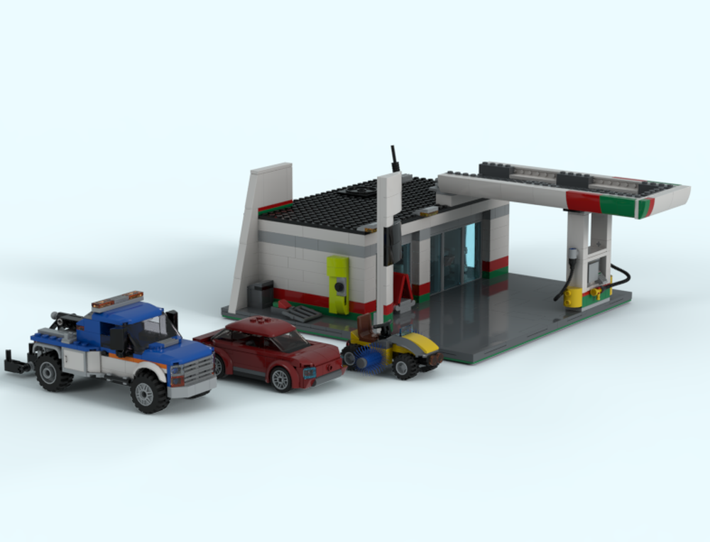 LEGO MOC Service Station 2.0 by bigtrainbricks | Rebrickable - Build ...