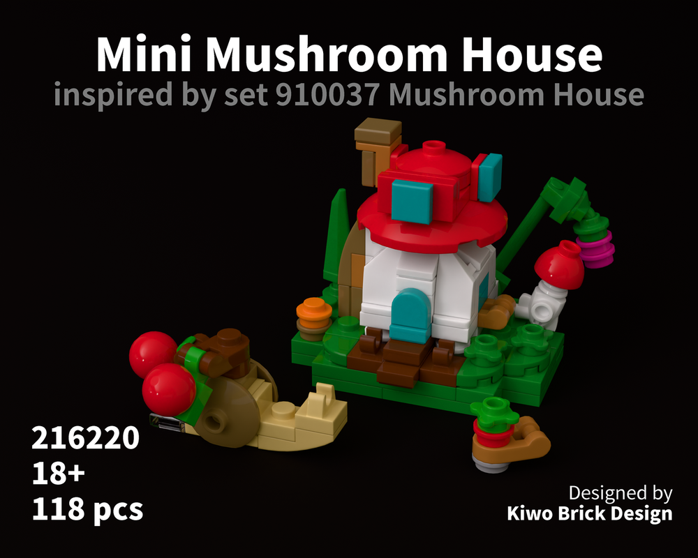 LEGO MOC-216220 Mini Mushroom House by Kiwo Brick Design | Rebrickable ...