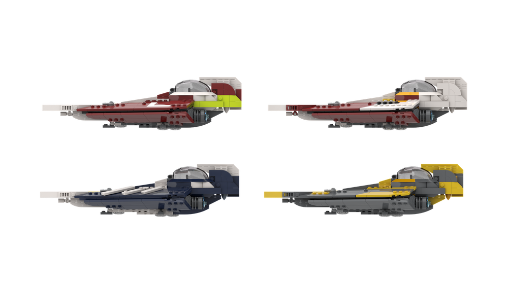 LEGO MOC-216355 SW Jed Delta 7 starfighters in 4 colours (Plo Koon ...