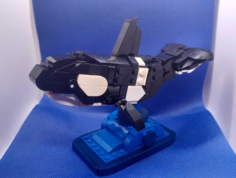 LEGO MOC Orca (Killer Whale) on stand by Penguins and plastic ...