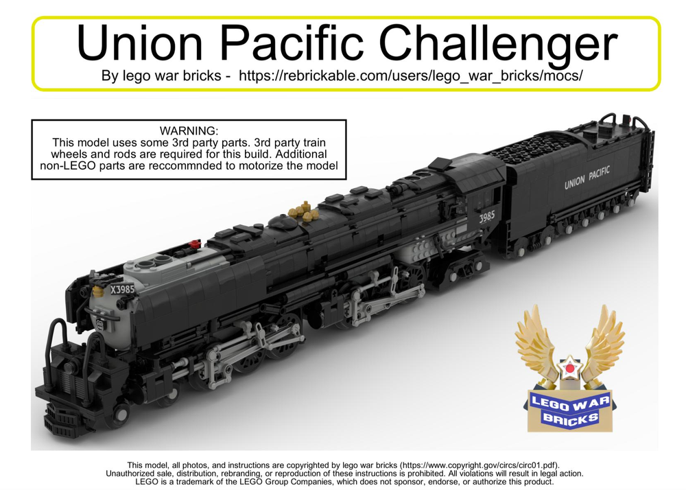 LEGO MOC Union Pacific Challenger Steam Locomotive by lego_war_bricks ...