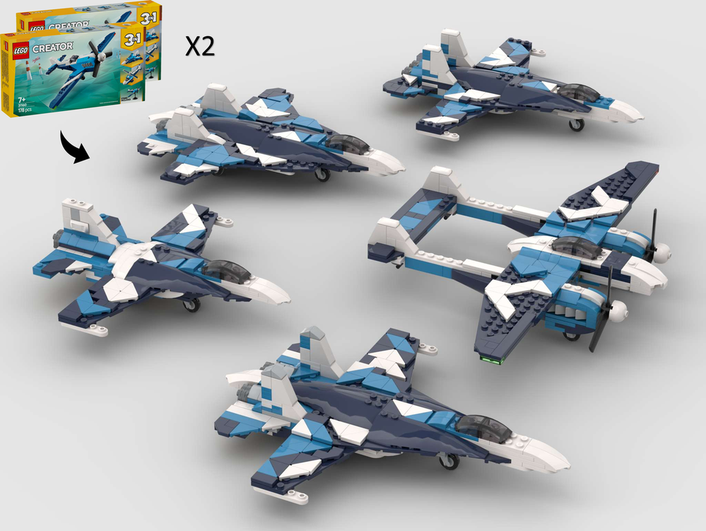 LEGO MOC 5-in-1 Alternate Builds Bundle - 2 x 31160 Race Plane by ...