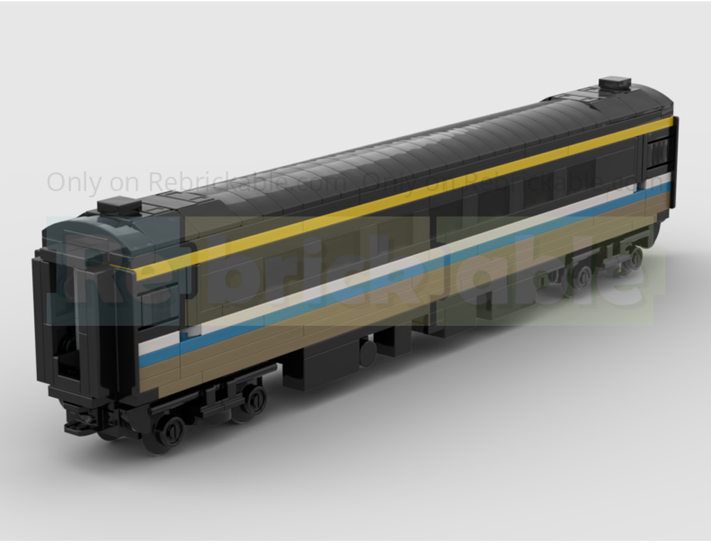 LEGO MOC 4-Wide BR MK2 Carriage In Intercity Livery - Can Be Converted ...