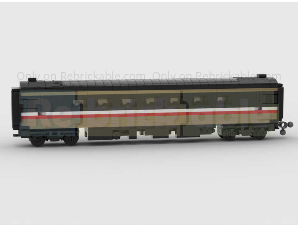 LEGO MOC-216558 4-Wide BR MK2 Carriage In Intercity Livery - Can Be ...