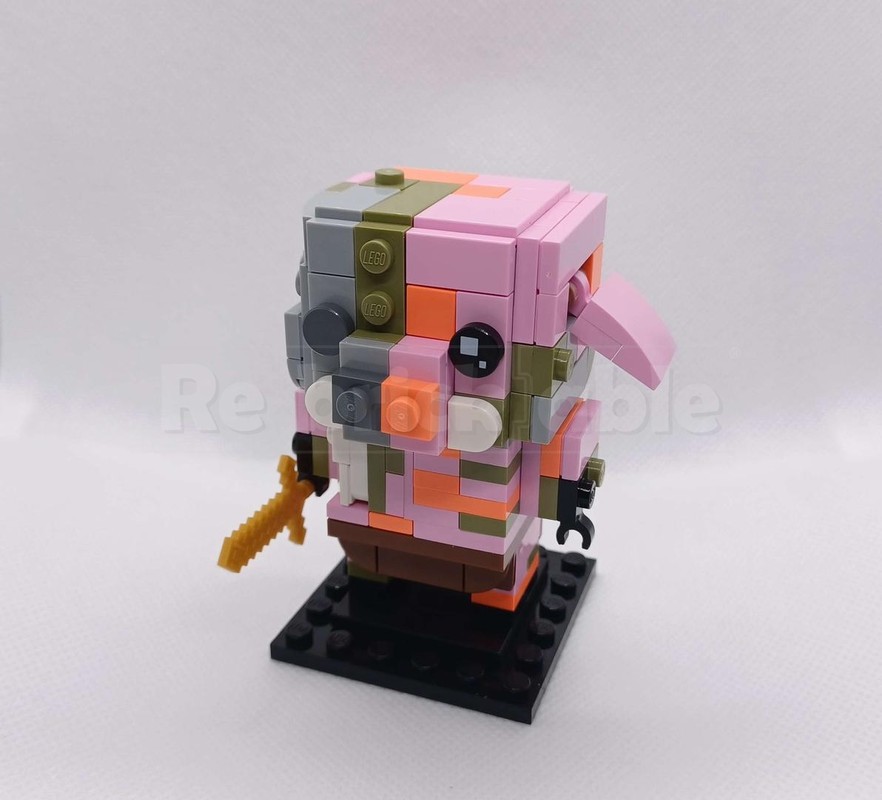 LEGO MOC Zombified Piglin Brickheadz by Penguins and plastic ...
