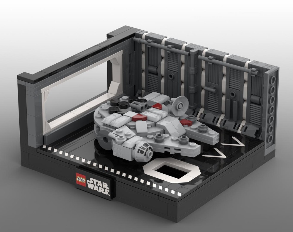 LEGO MOC Docking Bay 327 display diorama + Millennium-Falcon mini-build ...