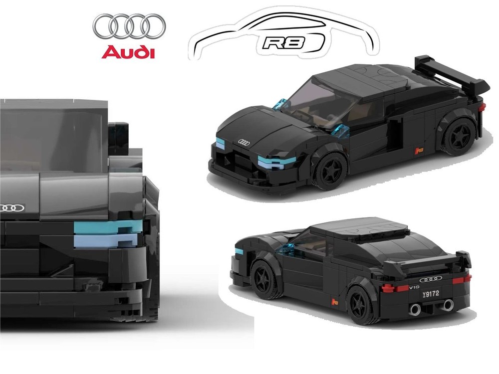 LEGO MOC AUDI R8 V10 Full Black by MarkMOC71 | Rebrickable - Build with ...