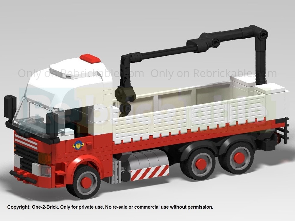 LEGO MOC Building material truck with crane and trailer by ONE-2-BRICK ...