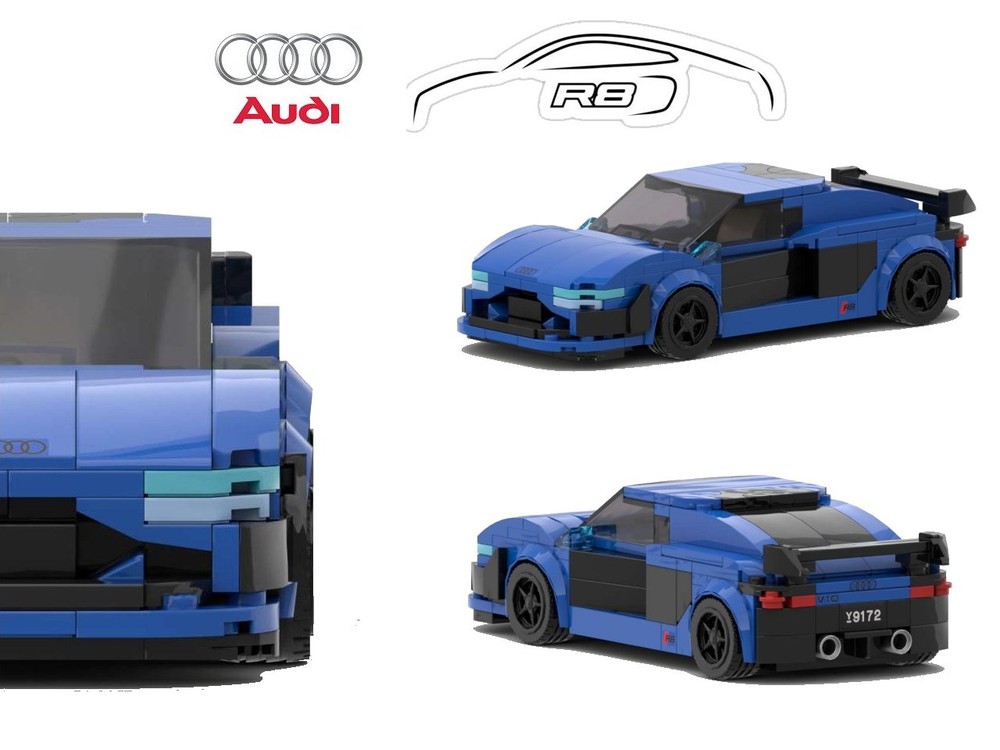 LEGO MOC AUDI R8 V10 Blue & Black by MarkMOC71 | Rebrickable - Build ...