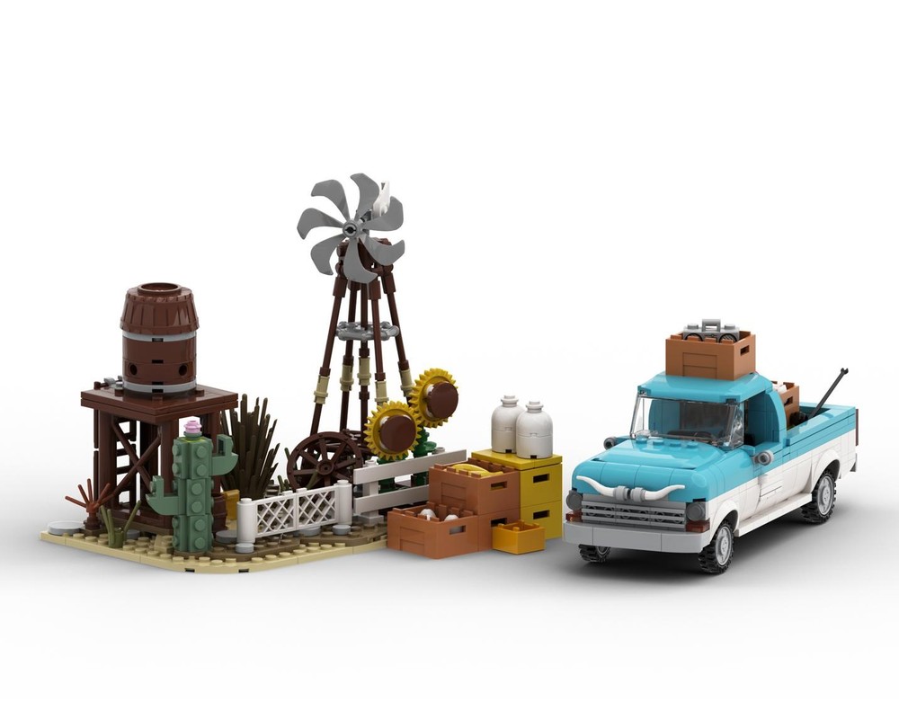 LEGO MOC Texas Farm Truck & Windmill by CelestialCapture | Rebrickable ...