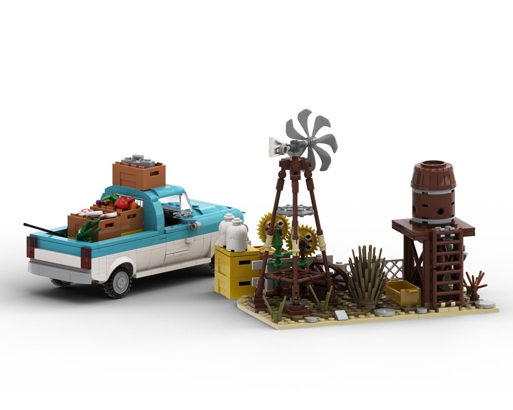 LEGO MOC Texas Farm Truck & Windmill by CelestialCapture | Rebrickable ...