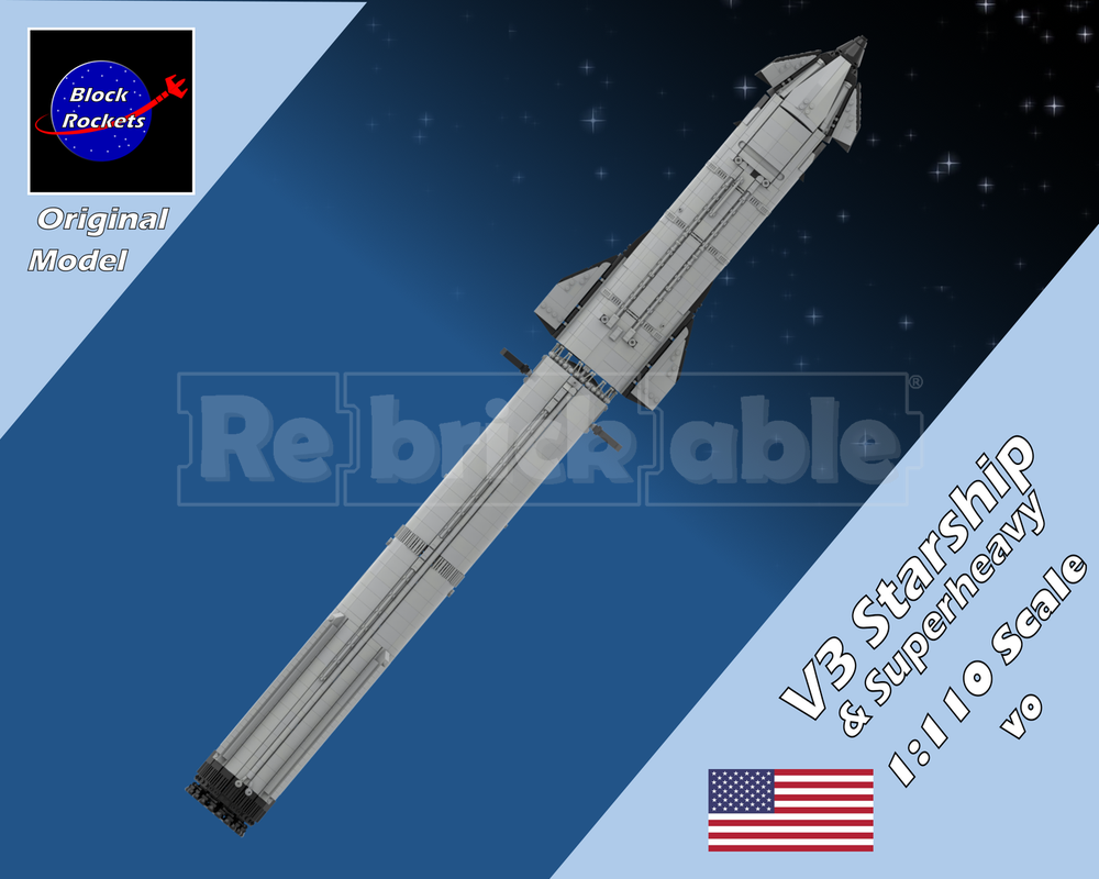LEGO MOC-217167 1:110 SpaceX Starship & Superheavy by BlockRockets ...