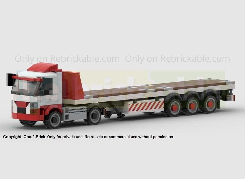 LEGO MOC Cabover with Flatbed trailer by ONE-2-BRICK | Rebrickable ...