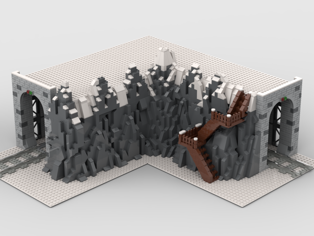 LEGO MOC Tunnel with mountain for winter village by Cabubi ...