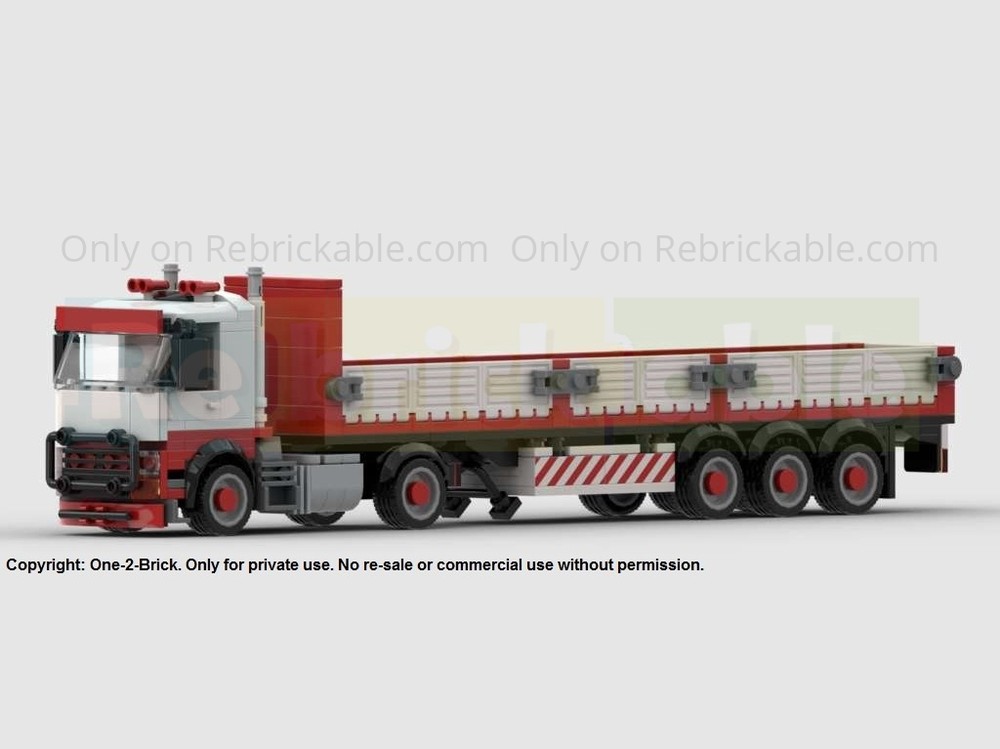 LEGO MOC Cabover Truck with Flatbed trailer and side walls by ONE-2 ...