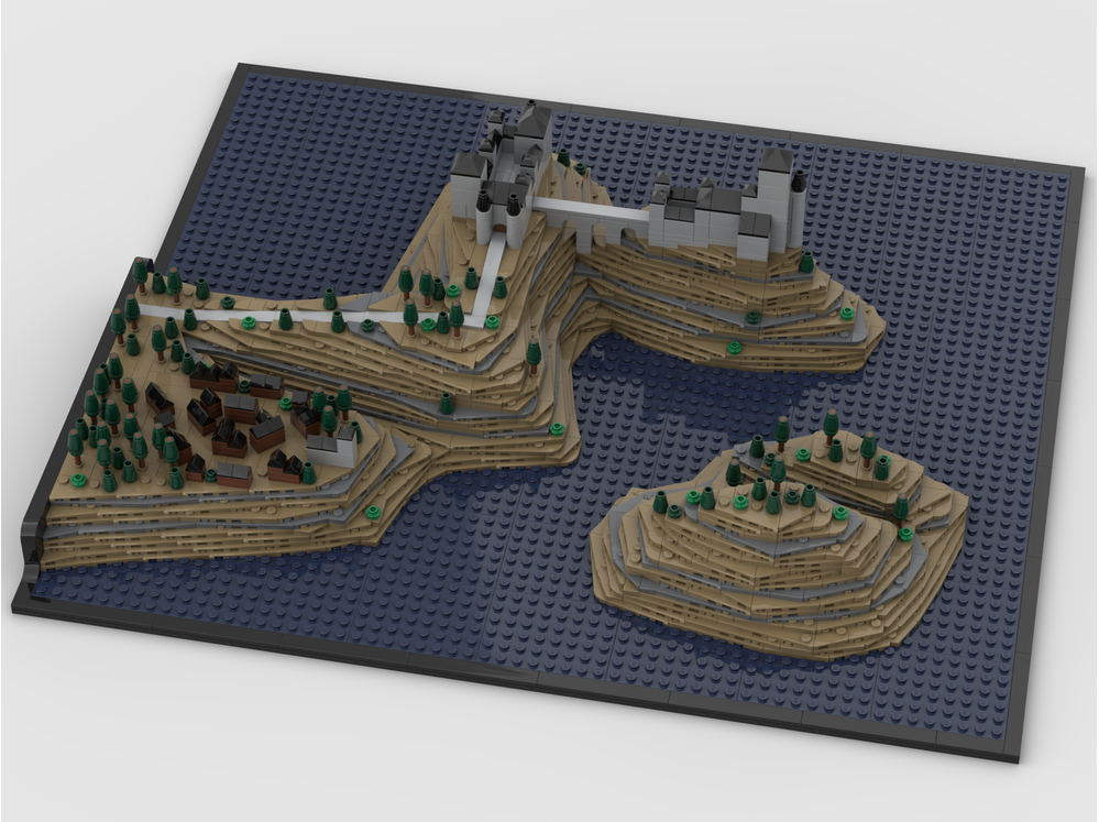 LEGO MOC Castle on the Cliffs (microscale) by Nirvanese | Rebrickable ...