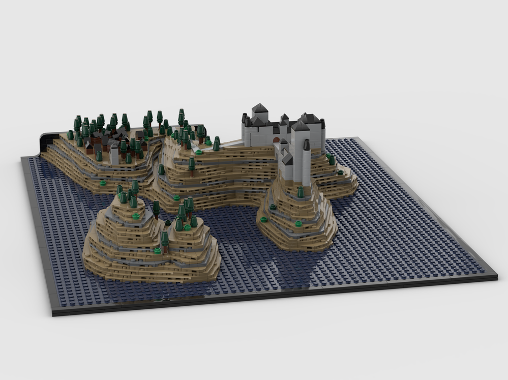 LEGO MOC Castle on the Cliffs (microscale) by Nirvanese | Rebrickable ...