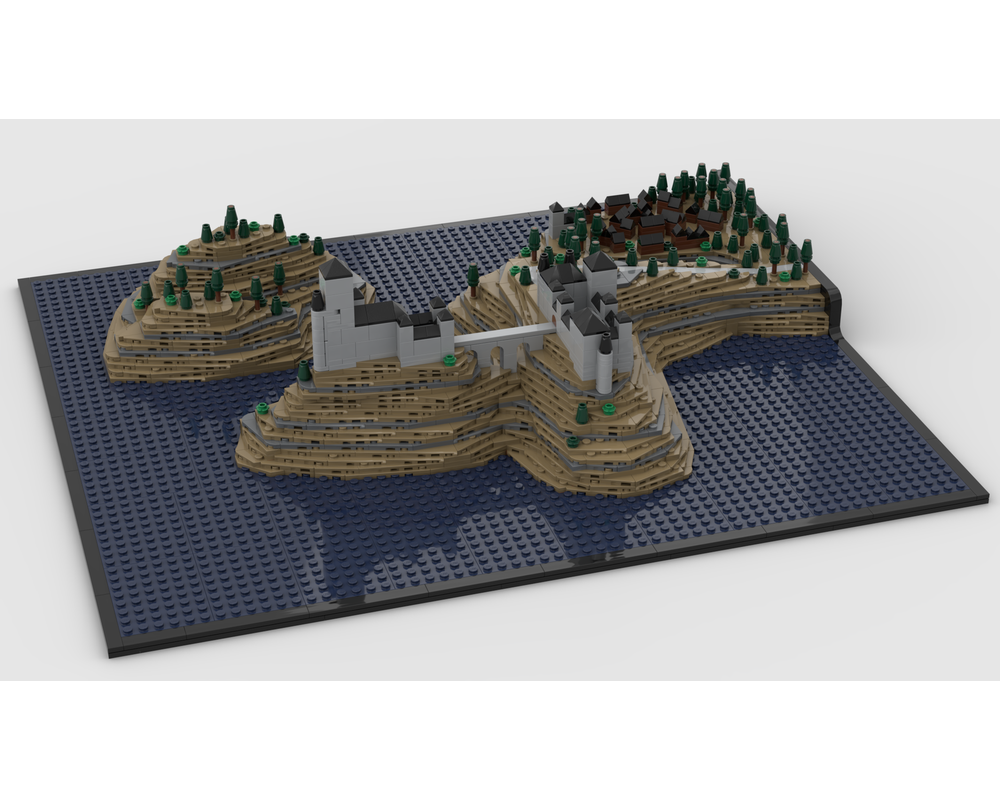 LEGO MOC Castle on the Cliffs (microscale) by Nirvanese | Rebrickable ...