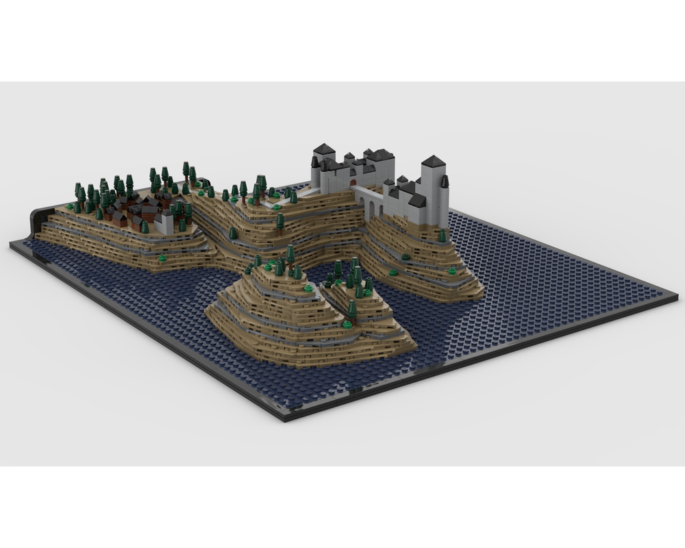 LEGO MOC Castle on the Cliffs (microscale) by Nirvanese | Rebrickable ...