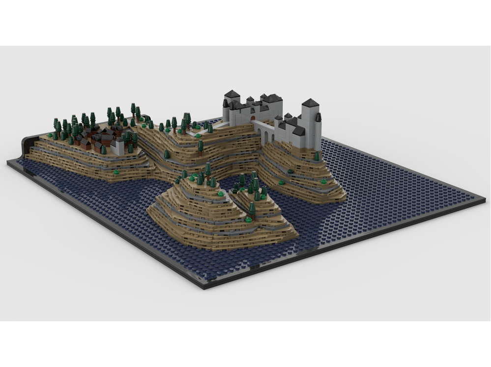 LEGO MOC Castle on the Cliffs (microscale) by Nirvanese | Rebrickable ...