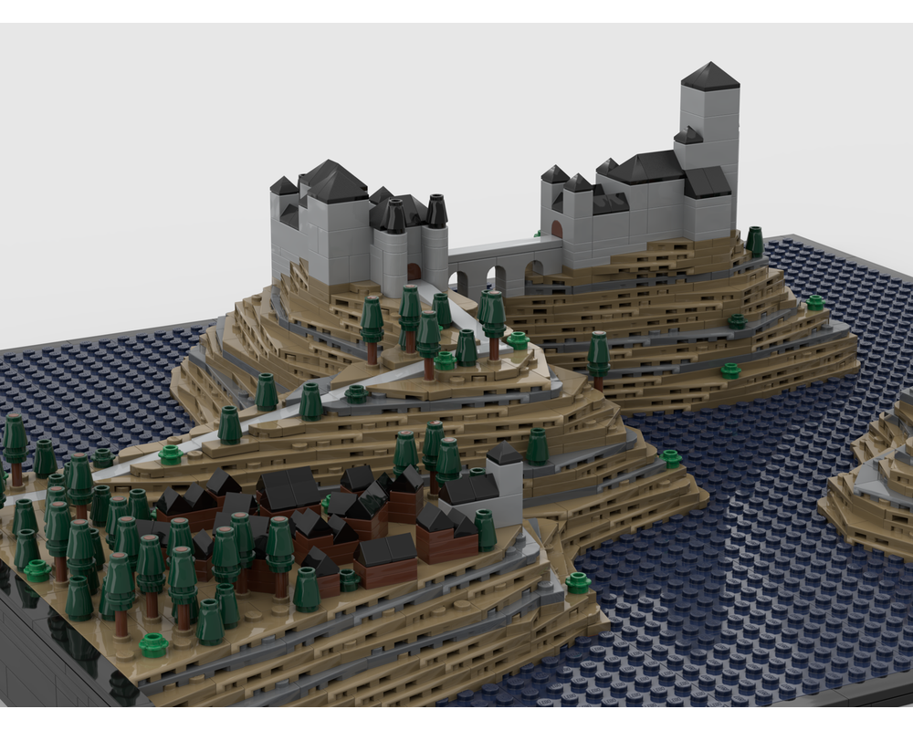 LEGO MOC Castle on the Cliffs (microscale) by Nirvanese | Rebrickable ...