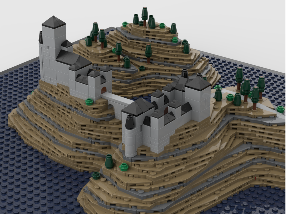 LEGO MOC Castle on the Cliffs (microscale) by Nirvanese | Rebrickable ...