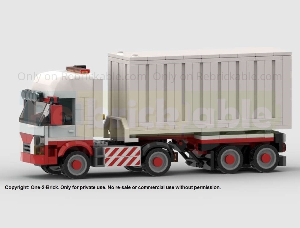 LEGO MOC Cabover with 20ft Container trailer by ONE-2-BRICK ...