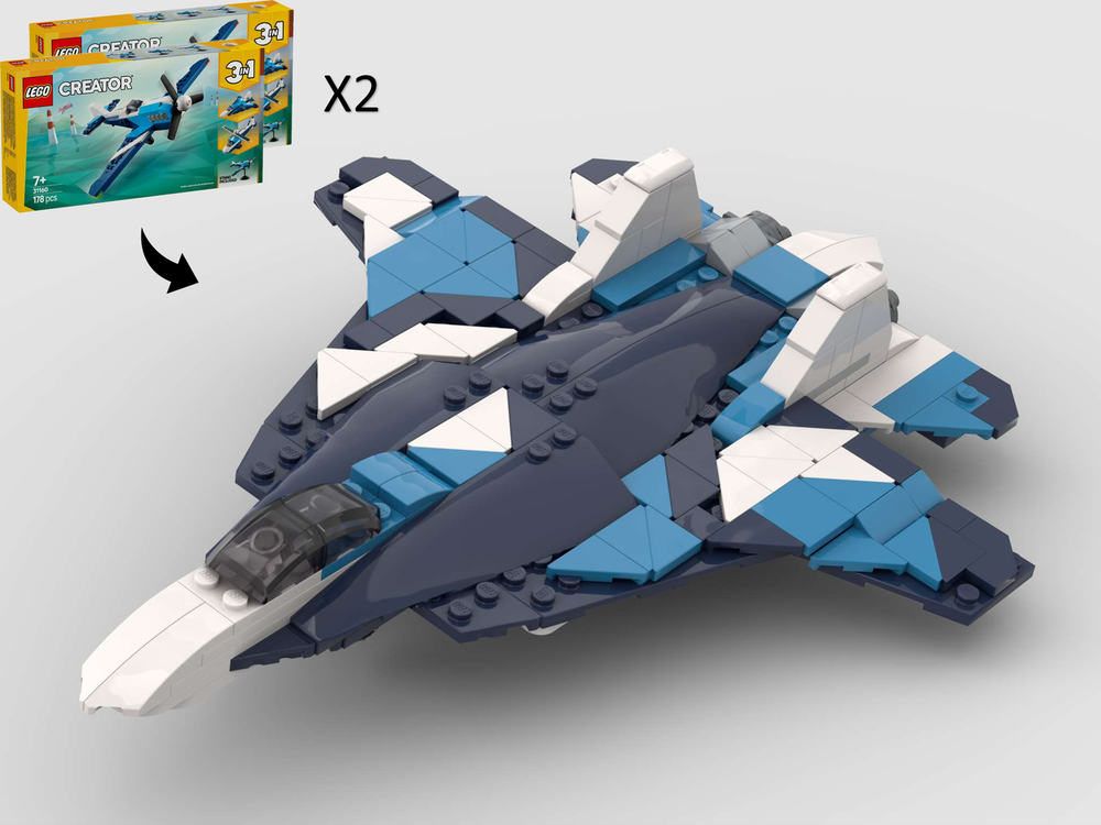 LEGO MOC Sukhoi Su-57 Felon - Alternate Build of 2 x 31160 Race Plane by Wurger Bricks ...