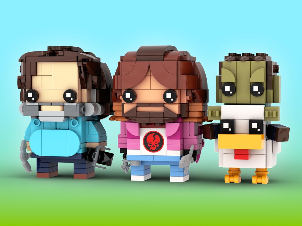 LEGO MOC Steve, Garrett & Chicken Jockey Brickheadz LEGO MOC - A Mine ...