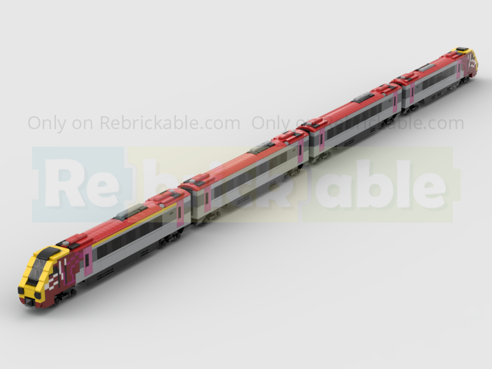 LEGO MOC 4-Wide Class 220 Voyager Four Carriage DEMU Train In Cross ...