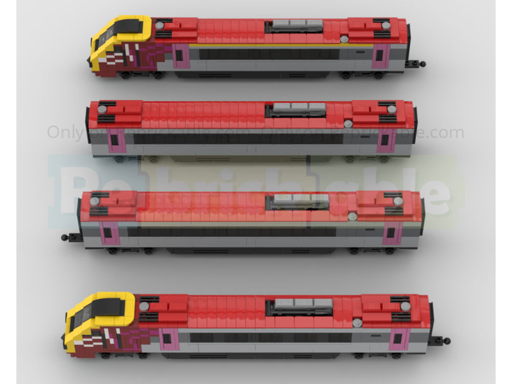 LEGO MOC-217763 4-Wide Class 220 Voyager Four Carriage DEMU Train In ...