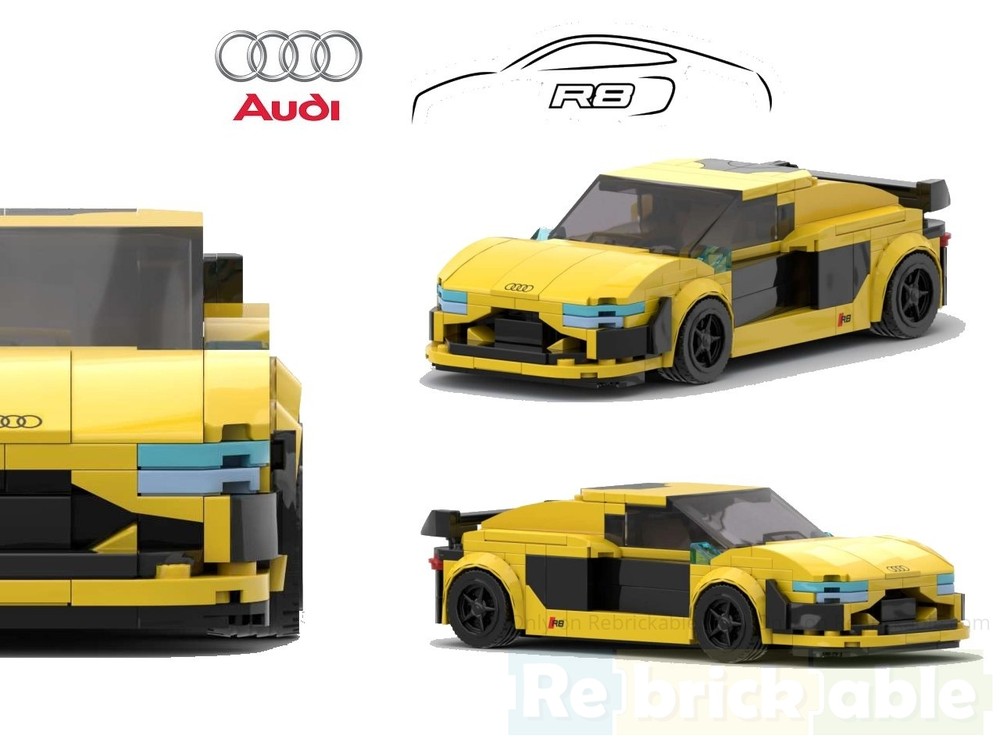LEGO MOC AUDI R8 V10 Yellow & Black by MarkMOC71 | Rebrickable - Build ...
