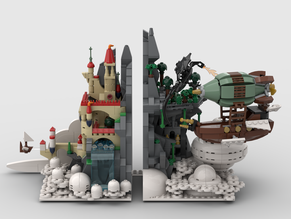 LEGO MOC Sea of Clouds Bookends by Qube_Prime | Rebrickable - Build ...