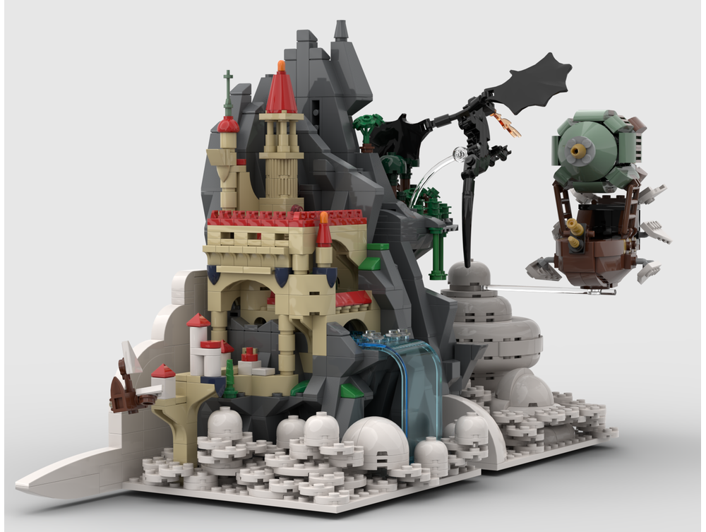 LEGO MOC Sea of Clouds Bookends by Qube_Prime | Rebrickable - Build ...