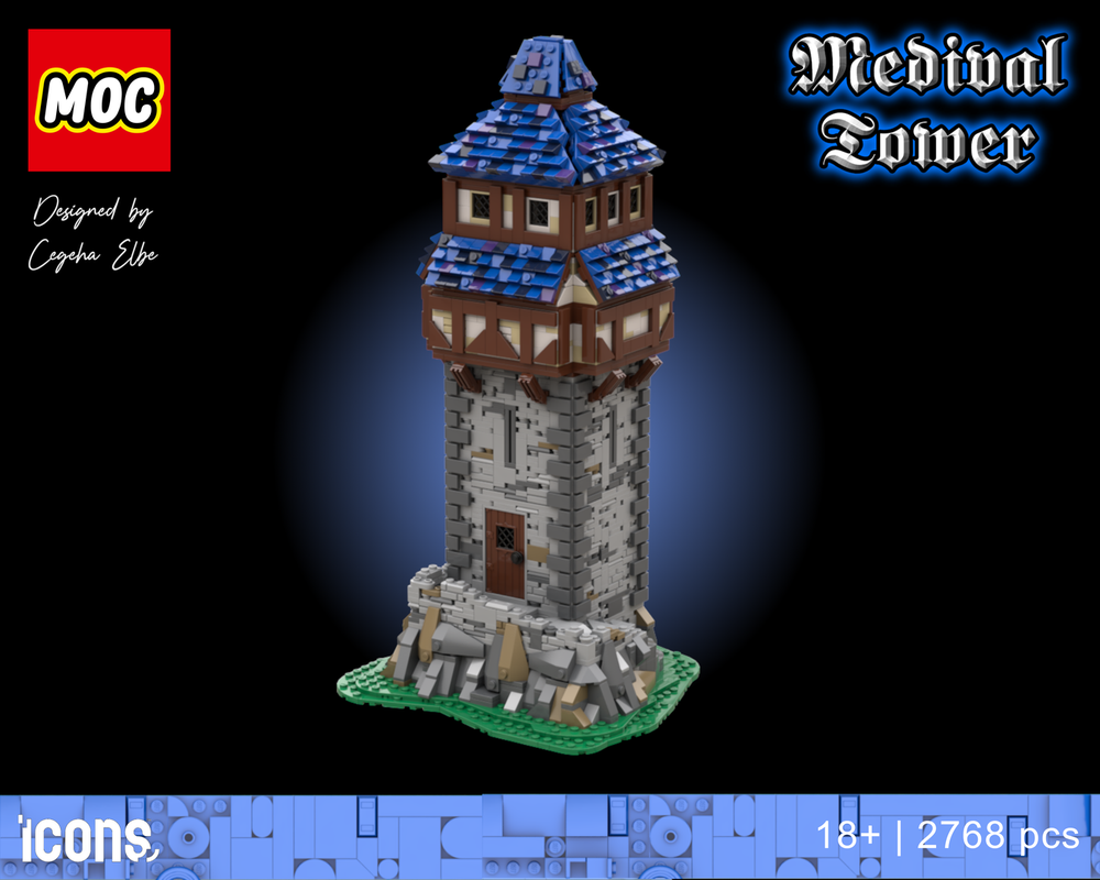 LEGO MOC Medieval Tower by Cegeha Elbe | Rebrickable - Build with LEGO