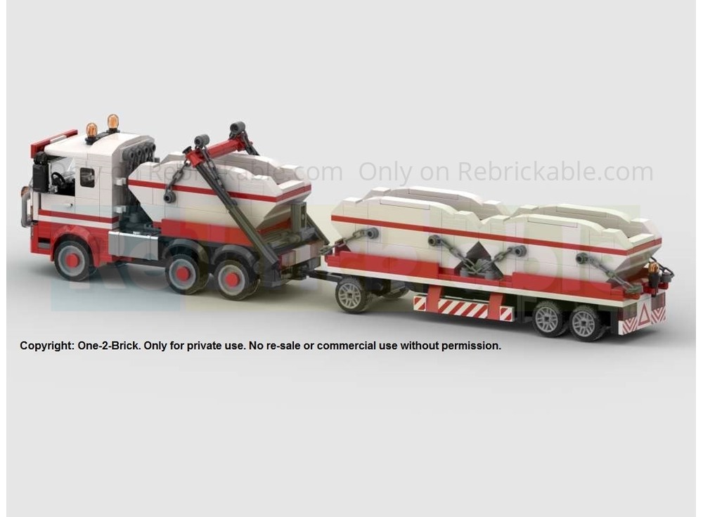 LEGO MOC-218026 Skip loader with trailer and three rubble skips by ONE ...