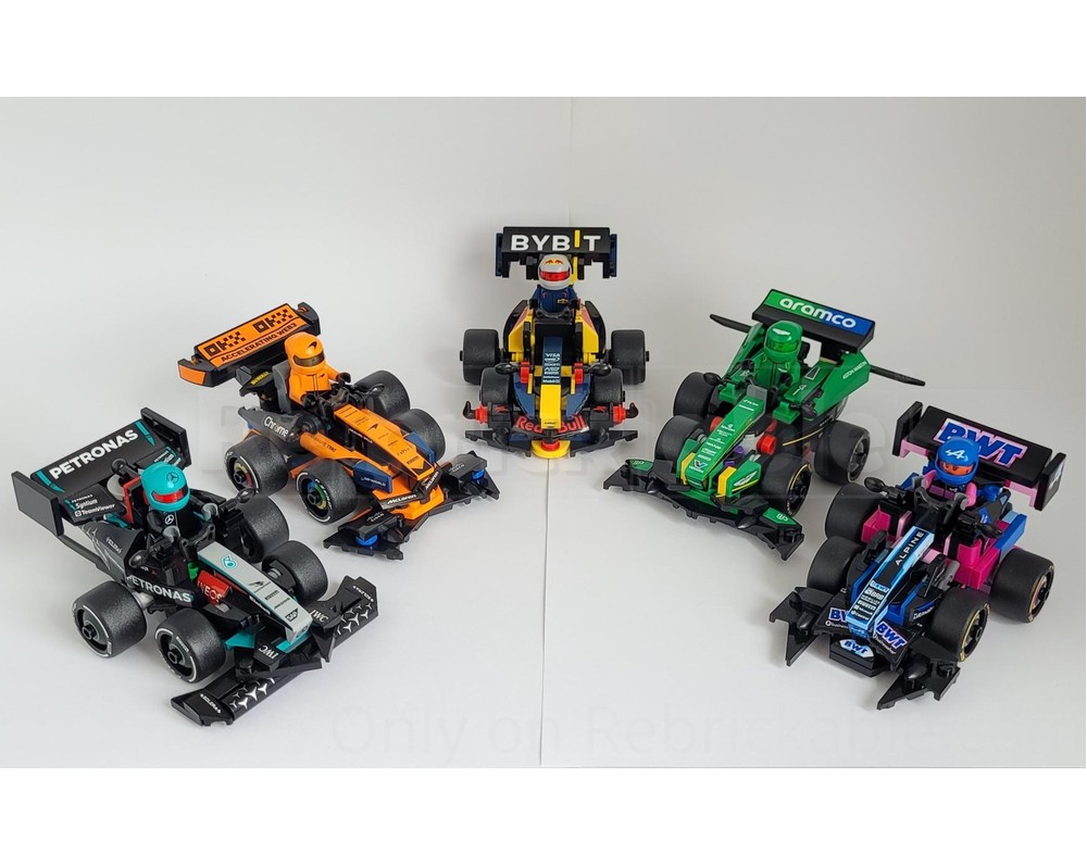 LEGO MOC Tooned F1 5 Car Bundle 1 by ford4thot | Rebrickable - Build ...