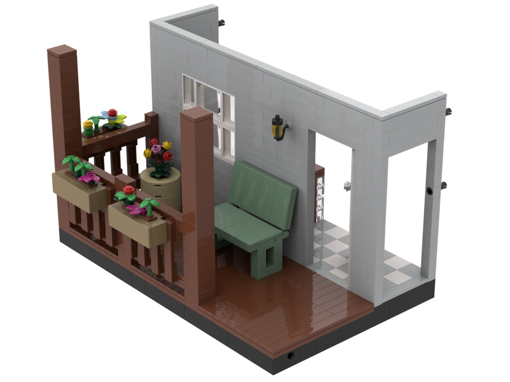 LEGO MOC Bungalow part 4 - Front porch by emixam2 | Rebrickable - Build ...