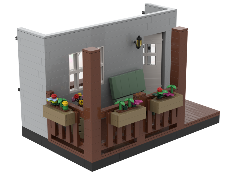 LEGO MOC Bungalow part 4 - Front porch by emixam2 | Rebrickable - Build ...