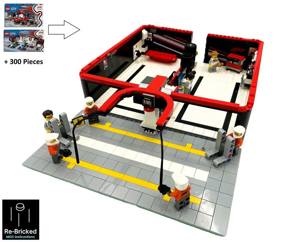 LEGO MOC-219522 F1 Formula 1 Garage & Pit Speed Champions Scale ...