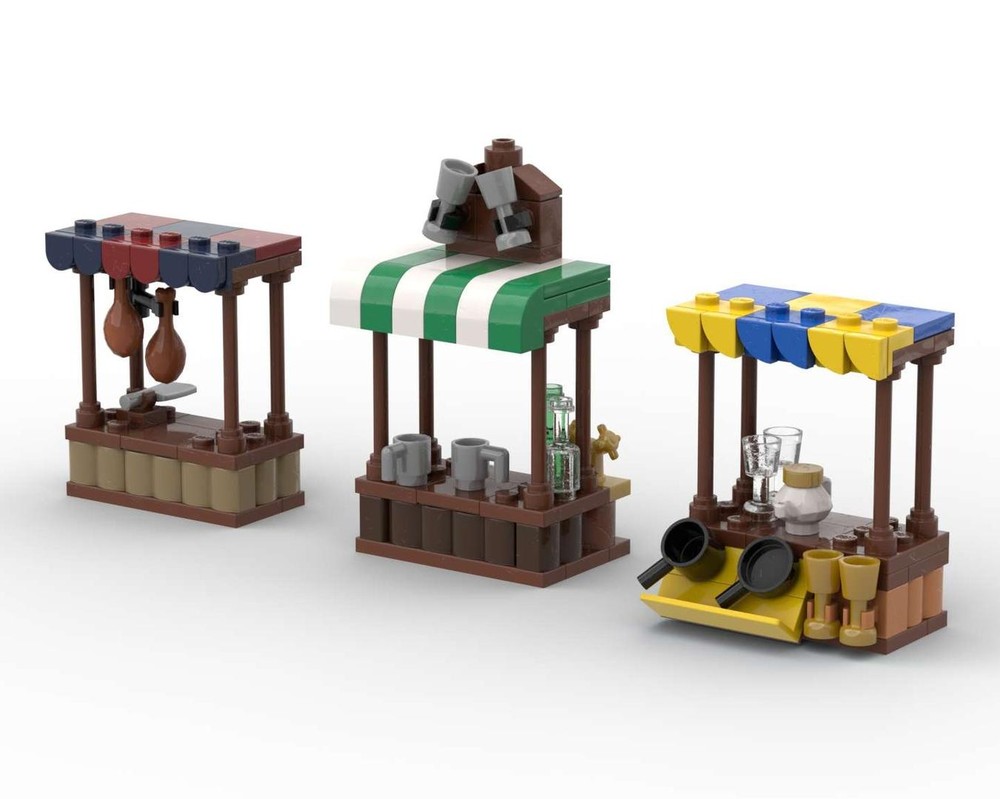 LEGO MOC Medieval town square market stands by Naxatect | Rebrickable ...