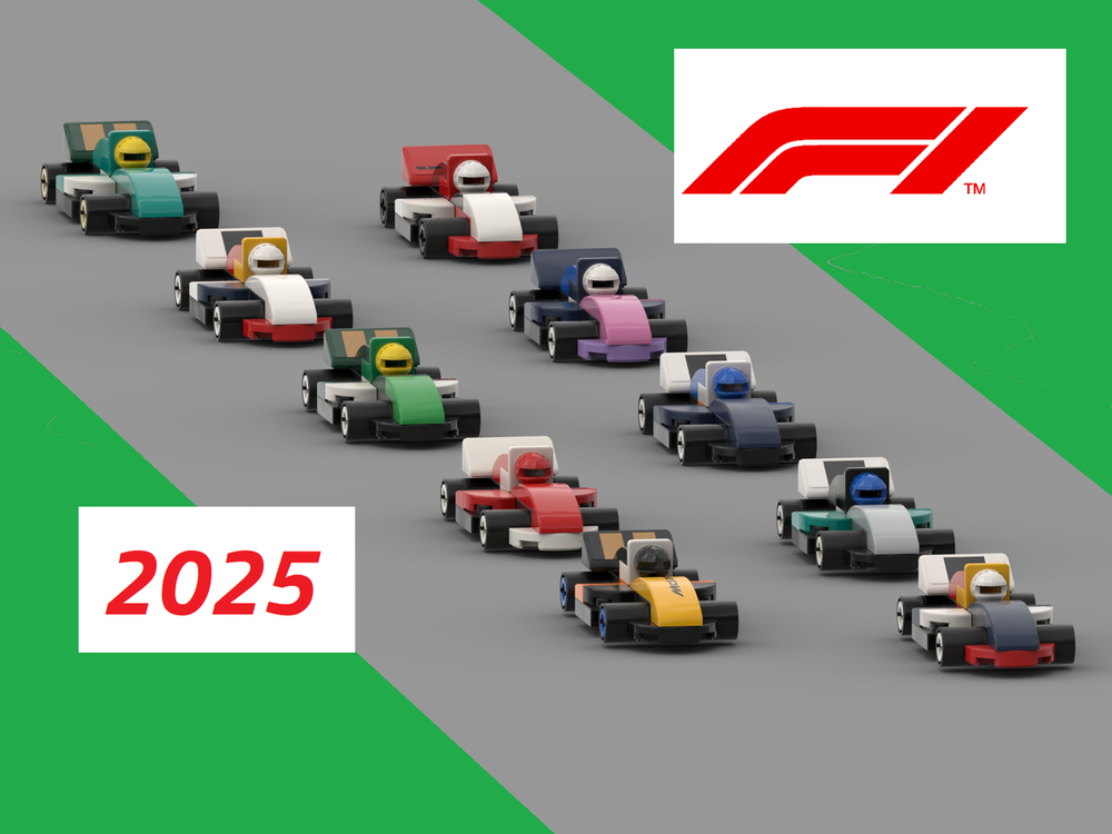 LEGO MOC-220000 Formula 1 microscale peloton 2025 / starting grid cars ...