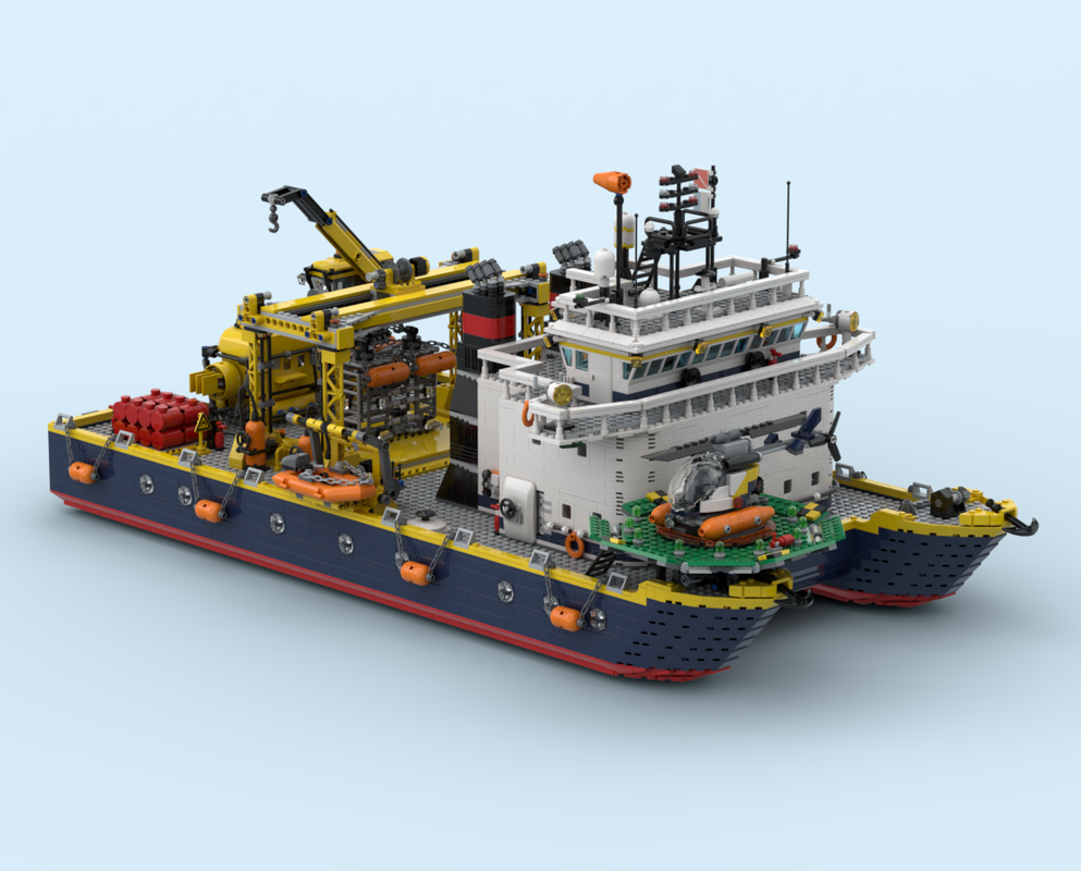 LEGO MOC Catamaran Research Vessel by Wacky | Rebrickable - Build with LEGO