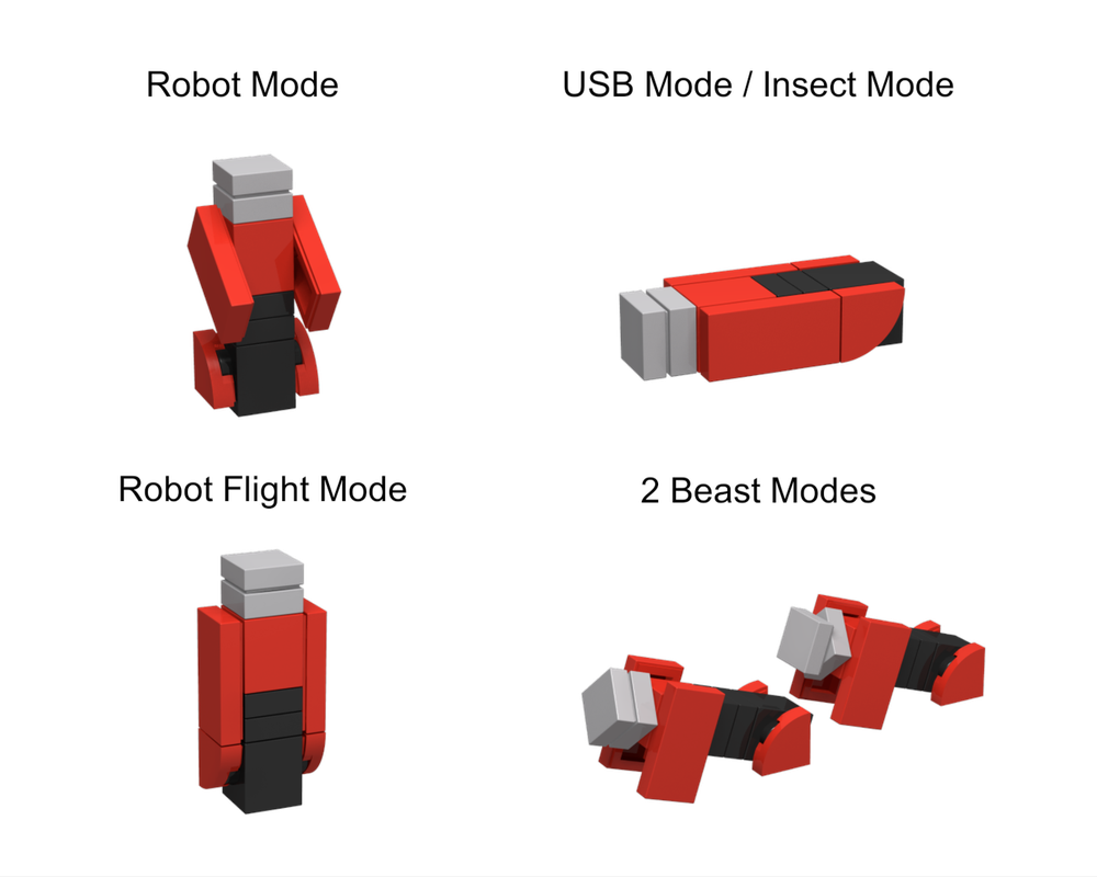 LEGO MOC-220387 Ladybot USB (Transformable: MANY-IN-ONE) by mox.mocs ...