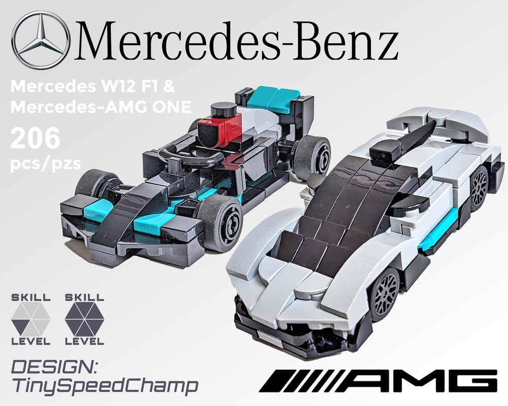LEGO MOC Tiny Mercedes W12 F1 & Mercedes-AMG ONE (Stickerless) by ...