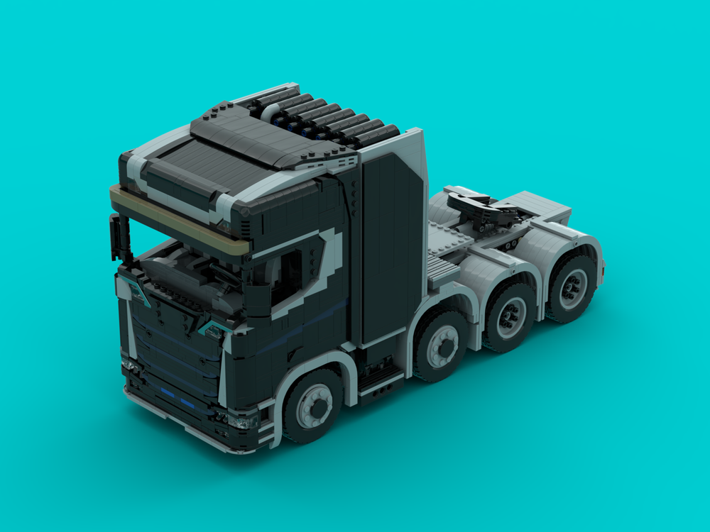 LEGO MOC SCANIA 8X4 black tractor by LingKong | Rebrickable - Build with LEGO